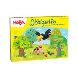 Haba Obstgarten, Brettspiel Spieleranzahl: 1 - 8 Spieler Spieldauer: 15 Minuten Altersangabe: von 36 Monaten bis 6 Jahren