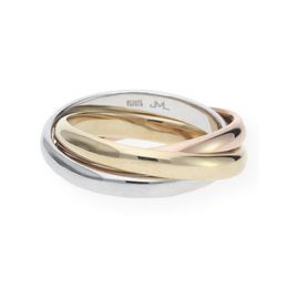 JuwelmaLux Fingerring JuwelmaLux Tricolor Ring 585/000 (14 Karat) Weiß-