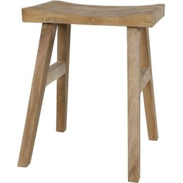habeig Sitzhocker Gartenhocker Teak-Holz 30x40x50 cm