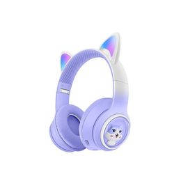 KINSI Kinder-Kopfhörer, Katzenohren-Kopfhörer für Mädchen Kinder-Kopfhörer (Drahtloses Bluetooth
