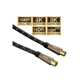 Hama HQ 5m Antennen-Kabel 120db Koaxial-Kabel Braun Video-Kabel