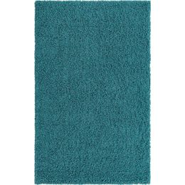 Hochflor-Teppich Shaggy Shag, MyFlair Möbel & Accessoires, rechteckig, Höhe: 38 mm, gewebt, Uni Farben, ideal im Wohnzimmer & Schlafzimmer, blau