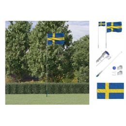 vidaXL Fahne Flagge Schwedens mit Mast 5