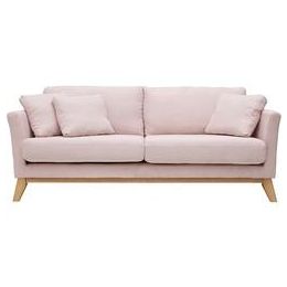 Miliboo Sofa skandinavisch 3 Plätze Bezug abnhembar Rosa OSLO