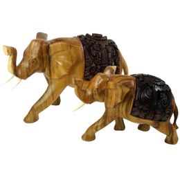 Guru-Shop Dekofigur Geschnitzter Deko Elefant in verschiedenen Größen