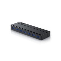 PRIMEWIRE USB-Adapter, aktiver 7 Port USB 3.2 Gen1 Hub mit Netzteil Hot-Plug und Super Speed