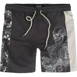 Rock Rebel by EMP Swim Shorts With Skeleton Print Badeshort dunkelgrau in L
