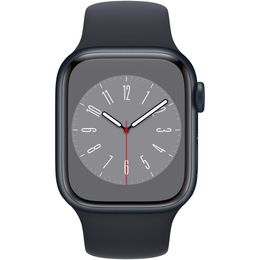Apple Watch (Series 8) 2022 GPS + Cellular 45 mm - Rostfreier Stahl Schwarz - Milanaise Armband Schwarz