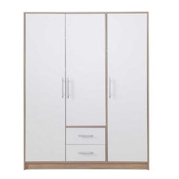 Feldmann-Wohnen Kleiderschrank Smart (1-St) 150x56x190cm Sonoma Eiche weiß 3-türig