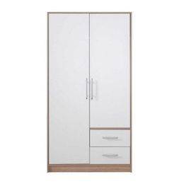 Feldmann-Wohnen Kleiderschrank Smart (1-St) 100x56x190cm Sonoma Eiche weiß 2-türig
