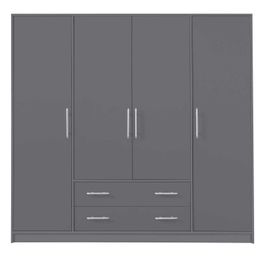 Feldmann-Wohnen Kleiderschrank Smart (1-St) 200x56x190cm anthrazit 4-türig