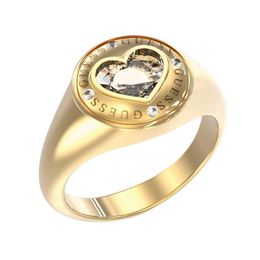 Guess Fingerring Kristall-Herz Goldfarben