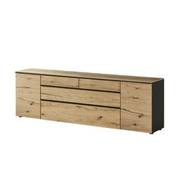 Höffner Sideboard Light Line 6 ¦ holzfarben ¦ Maße (cm): B: 211 H: 67 T: 40