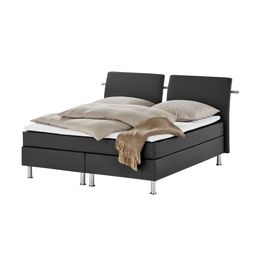 Höffner Boxspringbett Krom ¦ schwarz ¦ Maße (cm): B: 232 H: 122