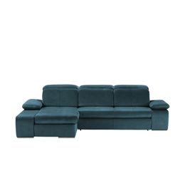 switch Ecksofa aus Mikrofaser Avilla ¦ blau ¦ Maße (cm): B: 285 H: 86 T: 187