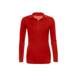 Kaipara - Merino Sportswear Funktionsshirt Merino Zip-Neck Damen Slimfit 200 (1-tlg) aus reiner Merinowolle Made in Germany