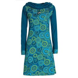 Vishes Jerseykleid Langarm Kleid Schal-Kleid Winterkleider Baumwollkleid Hippie