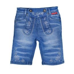 BONDI Trachtenlederhose Mädchen Trachten Jeans Bermuda Hose 26087