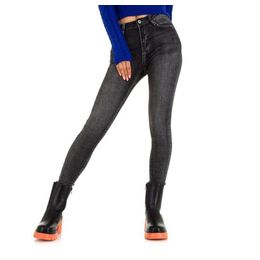 Ital-Design Skinny-fit-Jeans Damen Freizeit Stretch Skinny Jeans in Schwarz