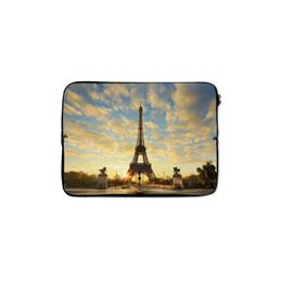 MuchoWow Laptop-Hülle Der Eiffelturm mit einem einzigartigen orangefarbenen Himmel aufgrund 13.3 Zoll