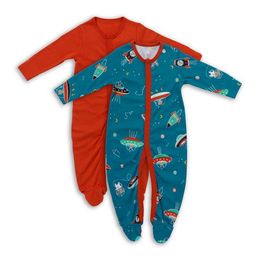 Schlummersack Schlafanzug Bio Baby-Schlafanzug langarm 2er Pack OEKO-TEX zertifiziert