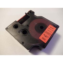 Schriftband-Kassette kompatibel mit Dymo LabelWriter Duo, Duo 400, Duo 450 Etiketten-Drucker 19mm Schwarz auf Rot - vhbw
