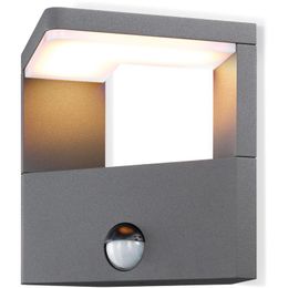 Esotec Led Sensor Außenwandleuchte warmweiß 3000K 650lm 10 Watt Außen Wandlampe, 201164