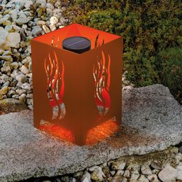 Solar Feuerkorb mit Flammeneffekt Solarleuchte Außen Feuerkorb Esotec 102392