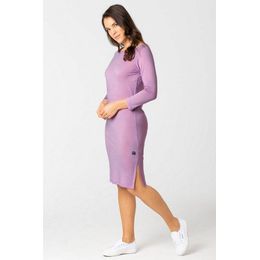 super.natural Sweatkleid Merino Kleid W DRESS BARB feinster Merino-Materialmix