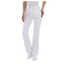 Ital-Design Bootcut-Jeans Damen Freizeit Stretch Bootcut Jeans in Weiß