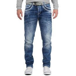 Cipo & Baxx Cipo & Baxx 5-Pocket-Jeans Hose BA-C1127 W38/L34 (1-tlg) mit Destroyed Effekt und weißer Ziernaht