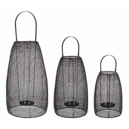 Bizzotto Set mit 3 Laternen Nucleos aus Stahl und Glas für den Außenbereich und den Garten