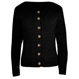 FUCHS Trachtenstrickjacke Strickjacke Damen Elisabeth schwarz (1-tlg) schwarz