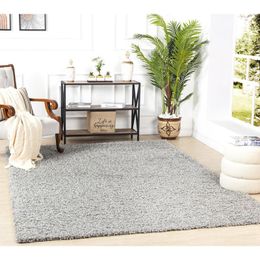 Teppich Hochflor Wohnzimmer Soft Weich Shaggy Einfarbig Grau 160 x 220 cm - Surya