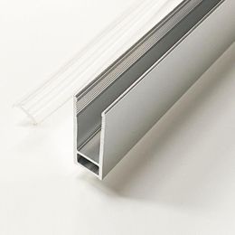 Wandanschlussprofil U-Profil aus Aluminium für Walk-In-Duschen Glasstärke 8 mm Länge 200 cm