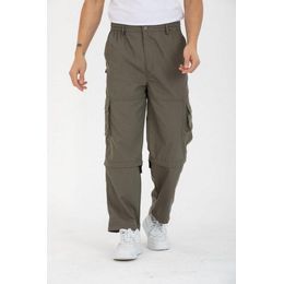 Kendindza Collection Cargohose Herren Zipp Off Cargohose Dehnbund Arbeit Hose Rangerhose Cargo Hose Gummibund elastisch