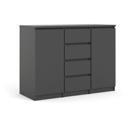 ebuy24 Nada Sideboard 2 Türen und 4 Schubladen, mattschwarz.