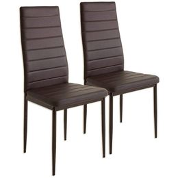Skecten - 2 Stück Esszimmerstühle Stuhl Stühle EssStuhl Küche Küchenstuhl Barstuhl Braun