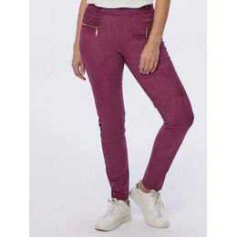 MONACO blue Lederimitathose Treggings figurbetont mit Reptilstruktur