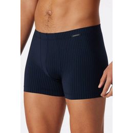 Schiesser Boxershorts "Pure Micro" mit orangefarbenen Streifen, blau