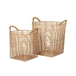 Broste Copenhagen - Safi Rattan Korb eckig, natur (2er-Set)