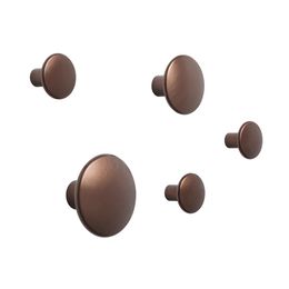 muuto - Wandhaken \"The Dots Metal\" 5er Set, umber