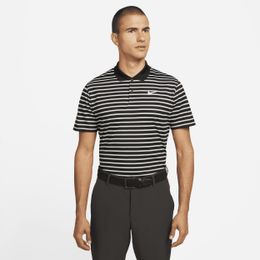 Nike Dri-FIT Victory gestreiftes Golf-Poloshirt für Herren - Schwarz