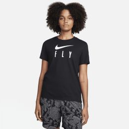 Nike Swoosh Fly Dri-FIT T-Shirt mit Grafik für Damen - Schwarz