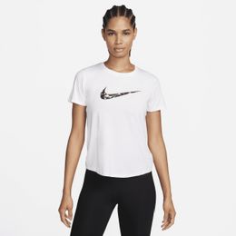 Nike One Swoosh Dri-FIT Kurzarm-Laufoberteil für Damen - Weiß