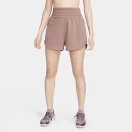 Nike One Dri-FIT Shorts mit Futter und besonders hohem Taillenbund für Damen (ca. 7,5 cm) - Lila