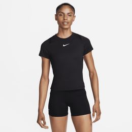 NikeCourt Advantage Dri-FIT Kurzarm-Tennisoberteil für Damen - Schwarz