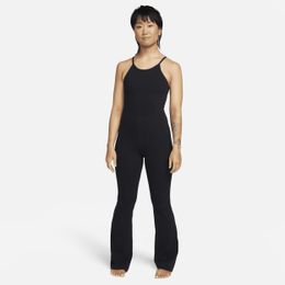 Nike Zenvy Dri-FIT Ganzkörper-Bodysuit mit ausgestelltem Bein für Damen - Schwarz