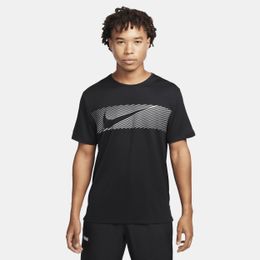 Nike Miler Flash Dri-FIT UV Kurzarm-Laufoberteil für Herren - Schwarz