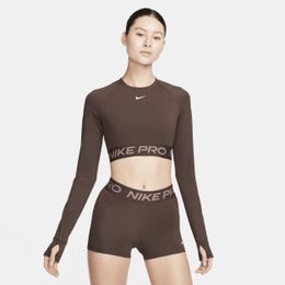 Nike Pro Dri-FIT verkürztes Longsleeve (Damen) - Braun